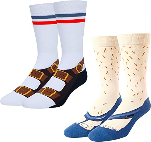 Zmart Men Sandal Socks Funny Socks That Look Like Shoes for Men Novelty Gifts Crew Socks Gag Gifts Father s Day Gifts Unique Anniversary Gifts for Him