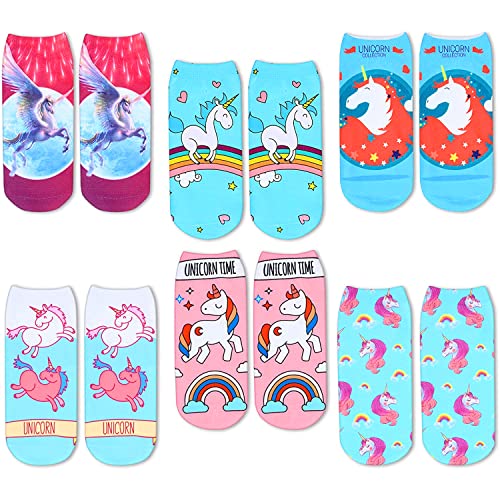 6 Pairs Women's 3D Print Low CutUnicorn Socks Unicorn Gifts For Unicor ...