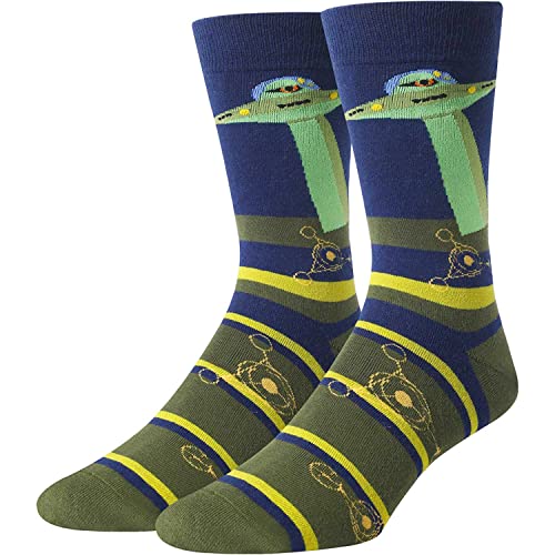 Men Alien Print Crew Socks, Alien Socks Funny Socks for Men, Novelty S ...