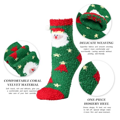 Fuzzy Socks for Women Girls,Colorful Indoors Animal Slipper Socks,Fuzz ...