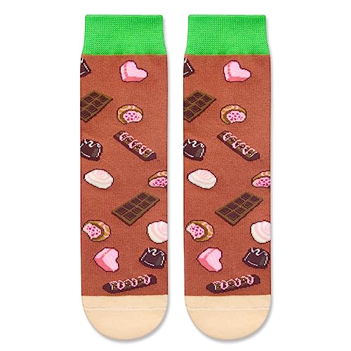 Novelty Chocolate Unisex Children's Brown Crew Socks – Happypop