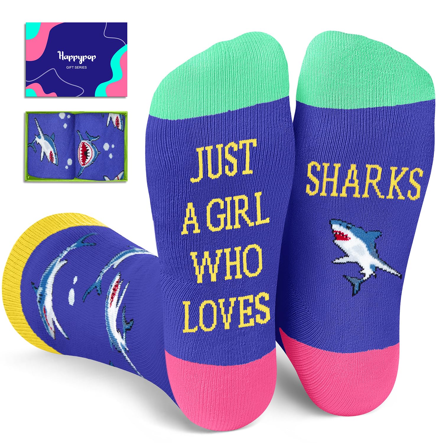 Shark Gifts for Women Girls - Crazy Shark Socks Ocean Gifts, Marine Sh ...