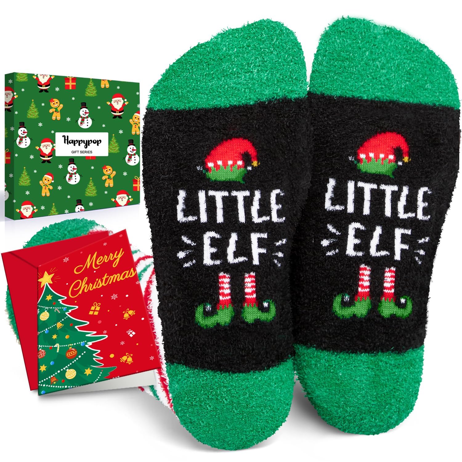 HAPPYPOP Christmas Gifts for Dad Mom - Little Elf Socks, Secret Santa ...