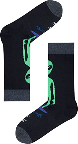 Alien Print Crew Socks for Men, Funky Socks, Funny Socks for Men, Alie ...