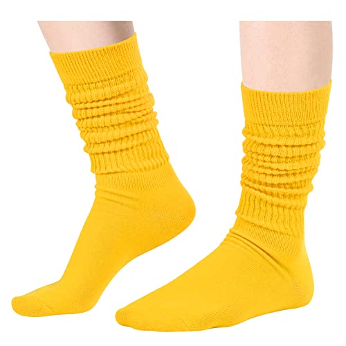 Novelty Yellow Slouch Socks For Women, Yellow Scrunch Socks For Girls ...