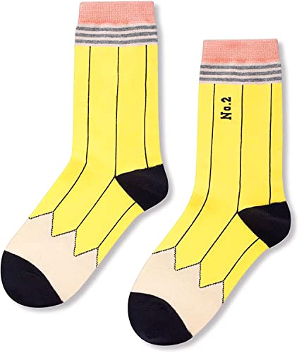 Pencil Socks for Women, Crazy Silly Socks, Funny Fun Socks, Book Lover ...
