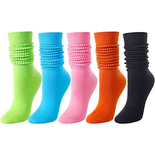Women's Novelty Stacked Slouch Trendy Assorted Socks Gifts-5 Pack ...