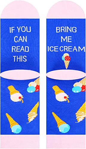 Unisex Ice Cream Socks, Ice Cream Lover Gift, Funny Food Socks, Novelt ...