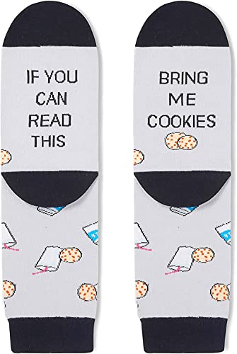 Unisex Cookie Milk Socks, Cookie Milk Lover Gift, Funny Food Socks, No ...