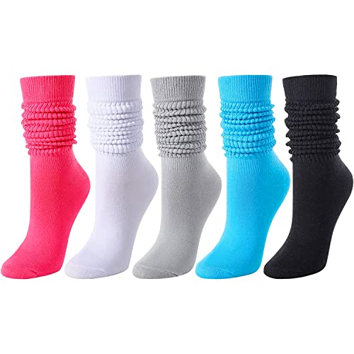 Women's Crazy Stacked Slouch Trendy Assorted Socks Gifts-5 Pack – Happypop