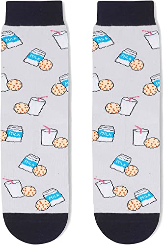 Unisex Cookie Milk Socks, Cookie Milk Lover Gift, Funny Food Socks, No ...