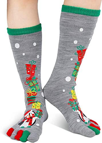 Funny Christmas Toe Socks for Women Girls, Christmas Toe Separator Soc ...