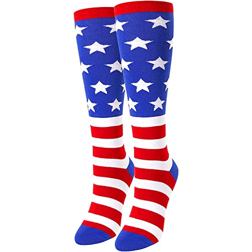 American Flag Knee High Socks Women Patriots Socks USA Socks 4th Of Ju ...