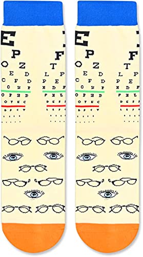 Unisex Optometry Socks, Eye Chart Socks, Eye Doctor Socks, Unique Opto ...