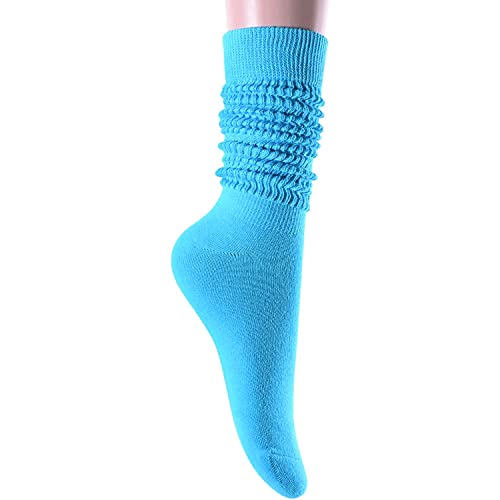 Novelty Dark Blue Slouch Socks For Women, Dark Blue Scrunch Socks For ...