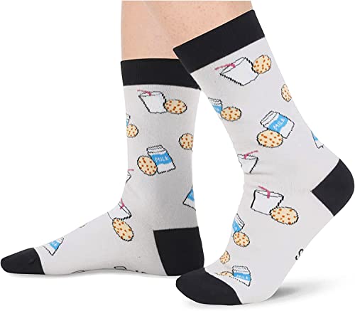 Unisex Cookie Milk Socks, Cookie Milk Lover Gift, Funny Food Socks, No ...