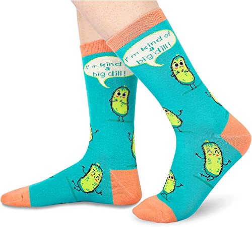 Women's Pickle Socks, Pickle Lover Gift, Funny Food Socks, Novelty Pic ...