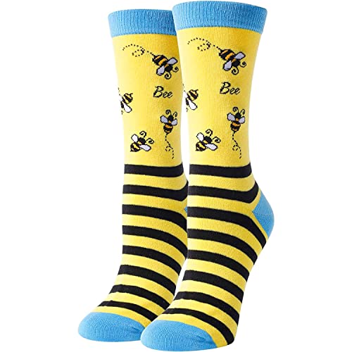 Women's Funny Slipper Crazy Striped Bee Socks Gifts for Bee Lovers ...