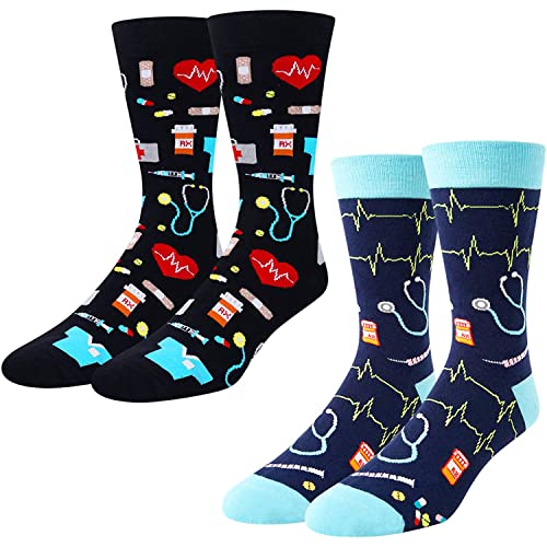 Stethoscope Doctor Nurse Socks for Him, Medical Socks for Men, Health ...
