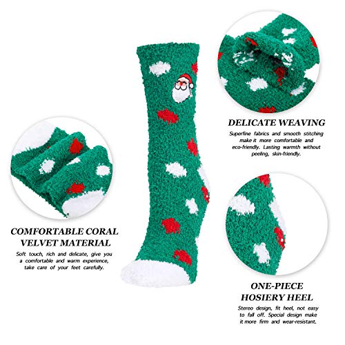 Funny Fuzzy Socks for Women Girls, Fluffy Slipper Socks, Colorful Indo ...