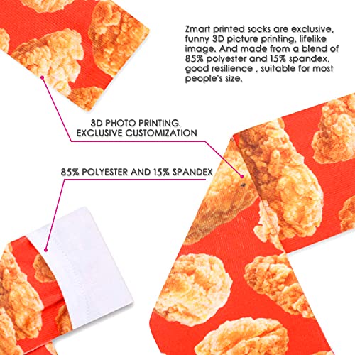 Unisex Chicken Nugget Socks, 3D Print Socks, Chicken Nugget Lover Gift ...