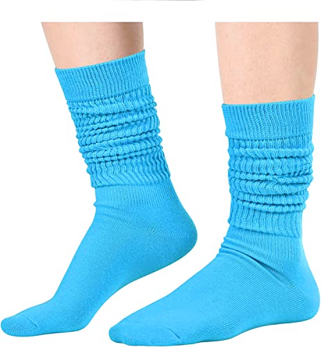 Novelty Dark Blue Slouch Socks For Women, Dark Blue Scrunch Socks For ...