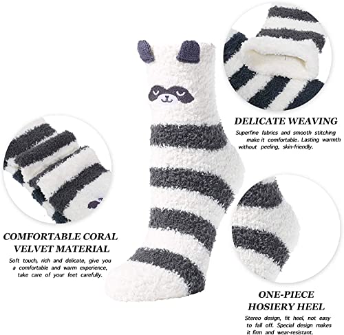 Fuzzy Socks Women Warm Soft Fluffy Thick Cozy Plush Winter Christmas G ...