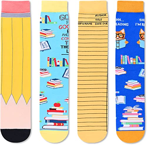 Funny Knee High Girls Socks Girl Reading Socks Gifts for Girls 4-7 Yea ...