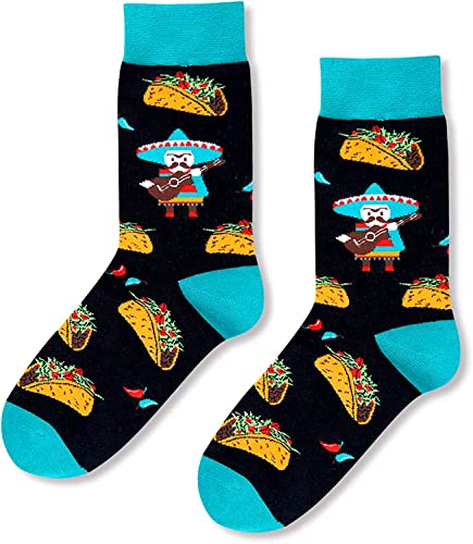 Men's Food Socks, Taco Socks, Mexican Theme Socks, Taco Gifts, Taco Lo ...