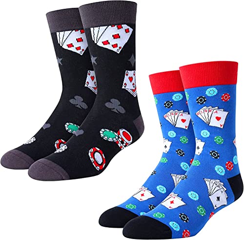 Men's Poker Socks, Playing Cards Socks, Poker Gifts, Casino Gifts for ...