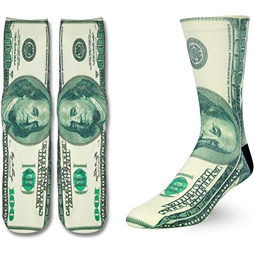 3D Print Money Socks, Novelty Dollars Socks for Men Women, 100 Dollar ...