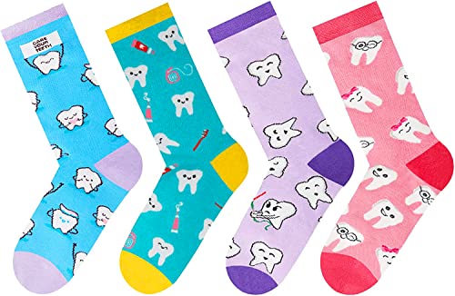 Dentist Gifts, Dental Socks , Tooth Socks Crew Socks, Teeth Socks for ...