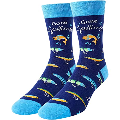 Novelty Fishing Socks for Men who Love to Fishing, Funny Gifts for Fis ...